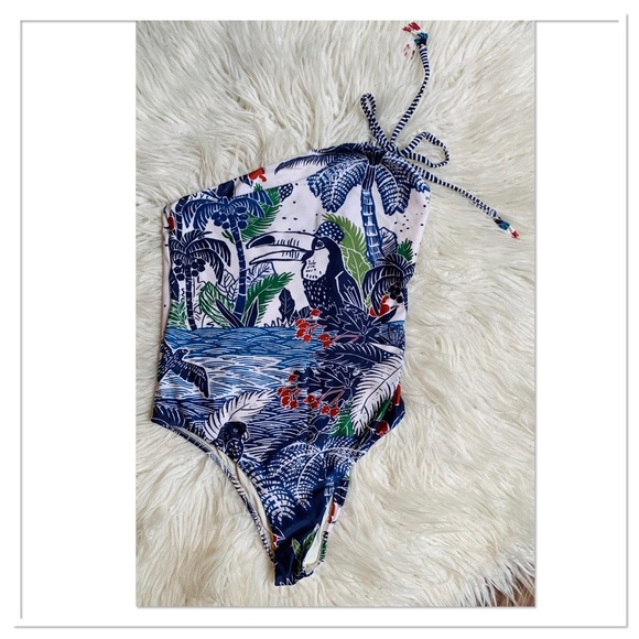 FARM Rio | Swim | Farm Rio Graphic Rio Asymmetric One Piece Swimsuit ...